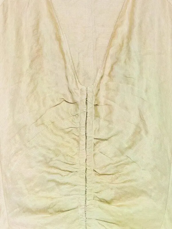 ALYSI Ruched Crinkled-texture Blouse - Neutrals
