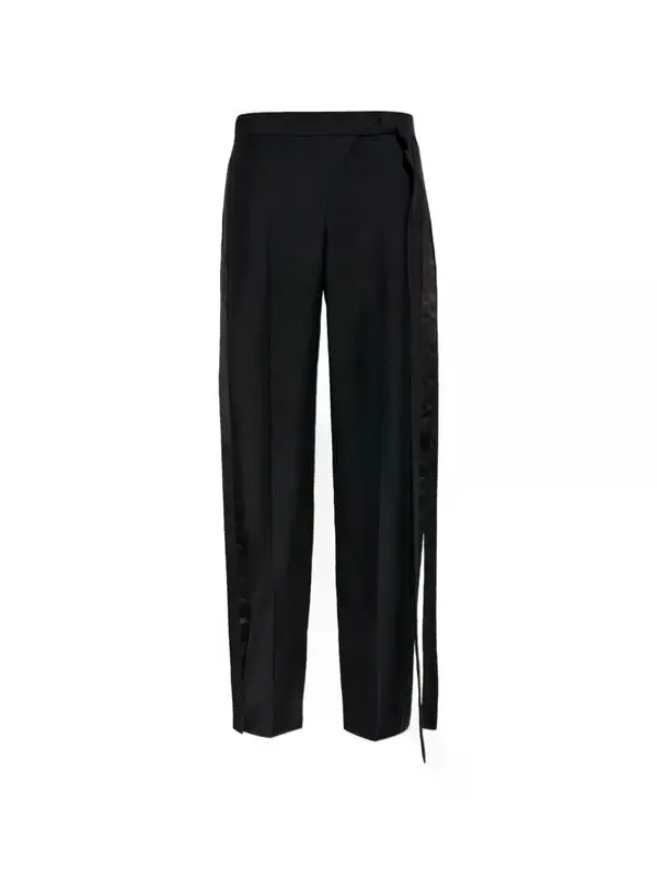 Alexander McQueen Satin-trim Draped Trousers - Black