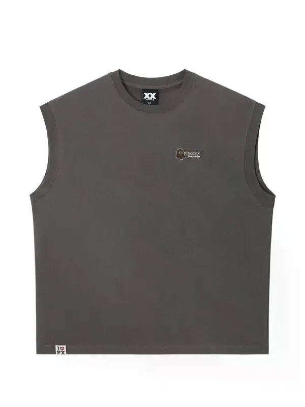 FINGERCROXX Logo-embroidered Sleeveless T-shirt - Grey