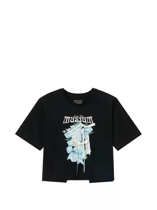 MUSIUM DIV. Graphic-print T-shirt - Black