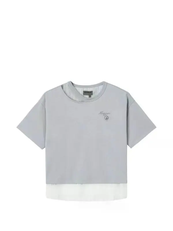 MUSIUM DIV. Layered Pleated-trim T-shirt - Grey