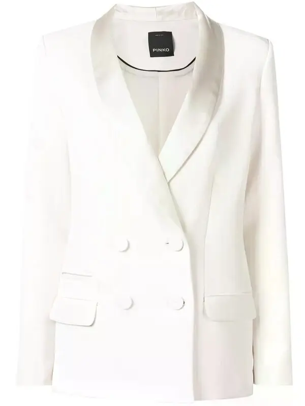 Pinko Primo Double-breasted Blazer - White