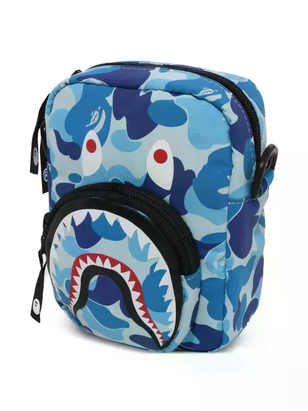 A BATHING APE Camo Shark Messenger Bag