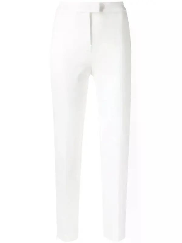 Pinko Slim Fit Ankle Zip Trousers - White