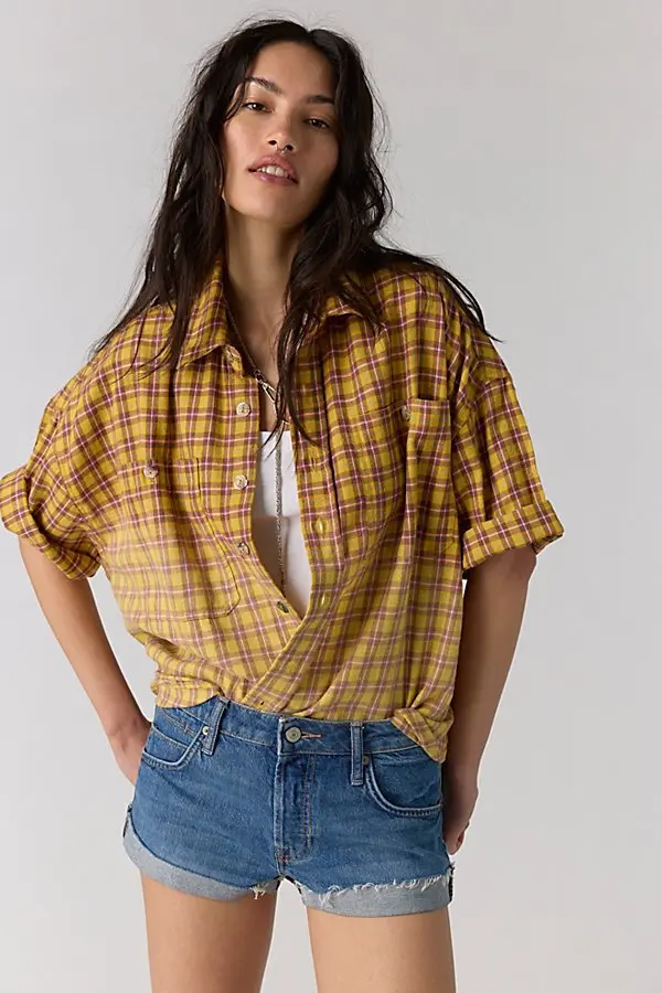 THE TALES Fear And Loathing Dip Dye Button Down Shirt - Yellow