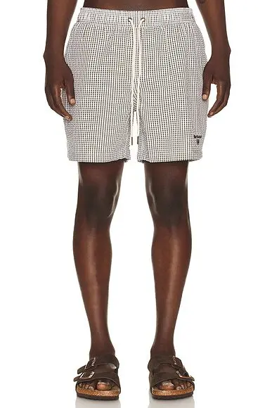 Barbour Gingham Seersucker Swim Short - Olive
