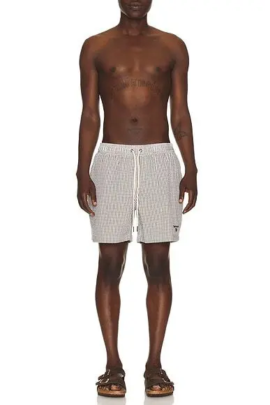 Barbour Gingham Seersucker Swim Short