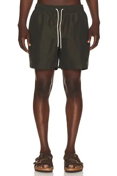 Barbour Water Reactive Tartan Swim Short - Olive