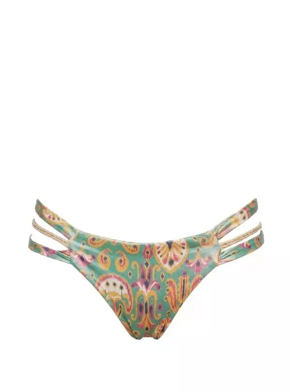 DEL MAAR Patterned Bikini Bottom - Green