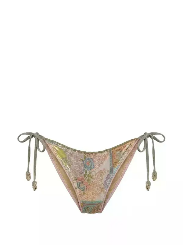 DEL MAAR Nahual Floral-print Bikini Bottoms - Green