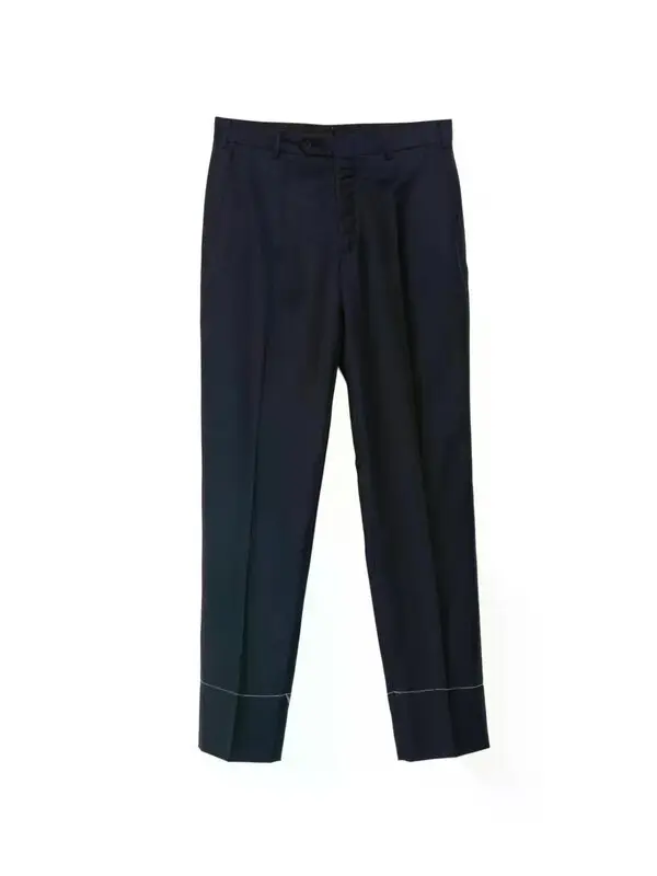 Brioni Tigullio Pressed-crease Tailored Trousers - Blue