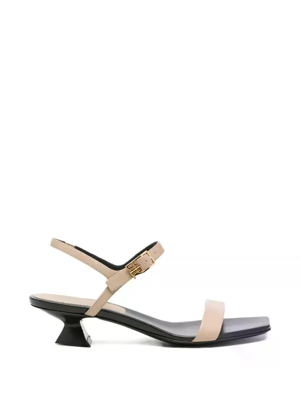 SERGIO ROSSI Square-toe Buckle-fastening Sandals - Neutrals