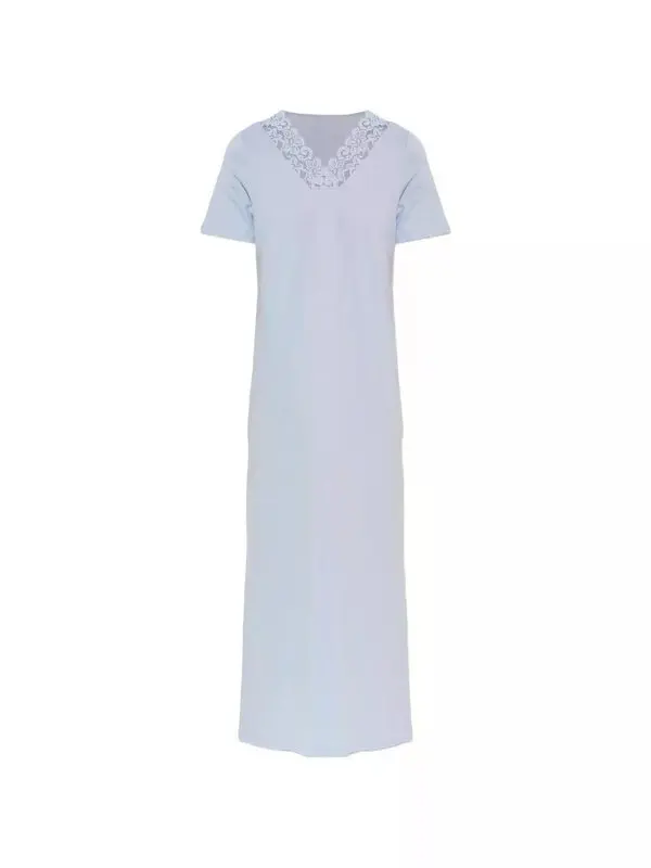 Hanro Moments Lace-trim Nightdress - Blue