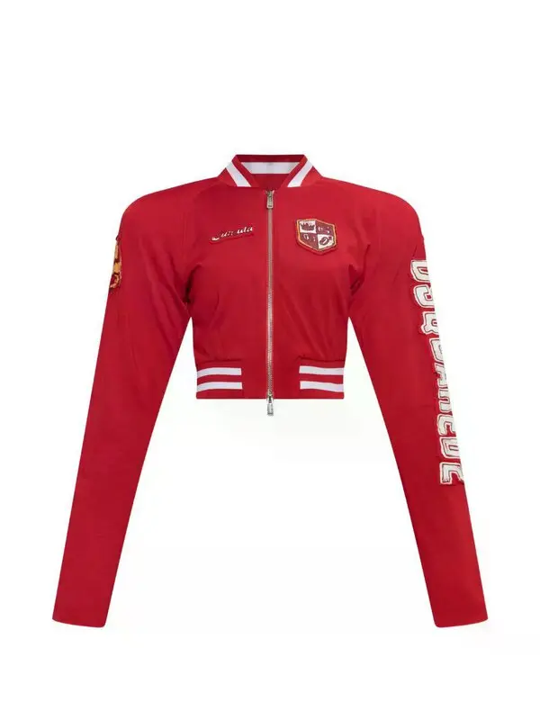 Dsquared2 Logo-patch Cropped Jacket - Red