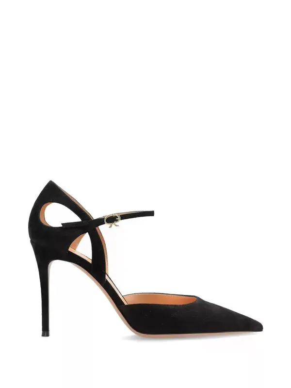 GIANVITO ROSSI Camnero Suede Pointed-toe Pumps - Black