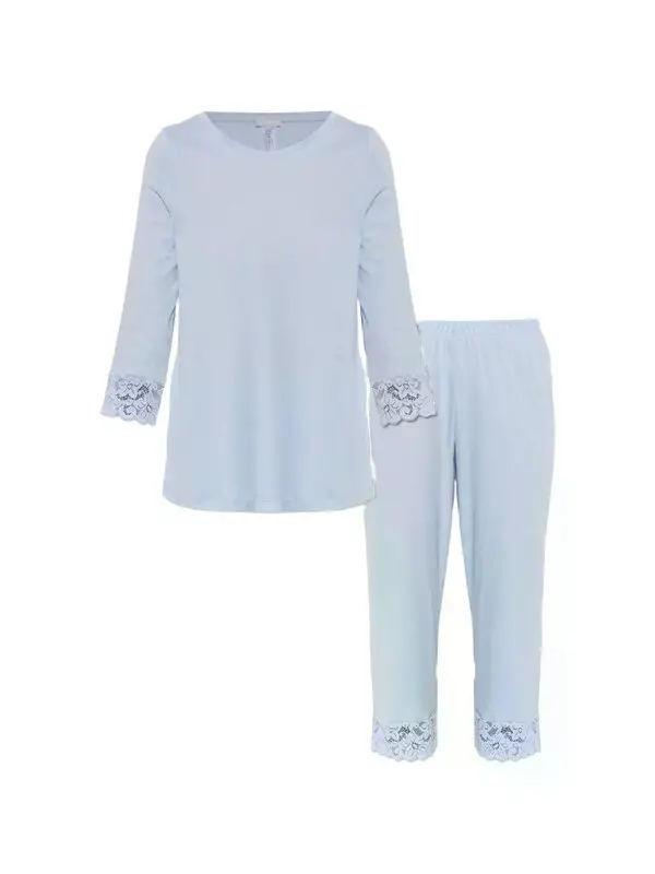 Hanro Moments Lace-trim Pyjamas - Blue