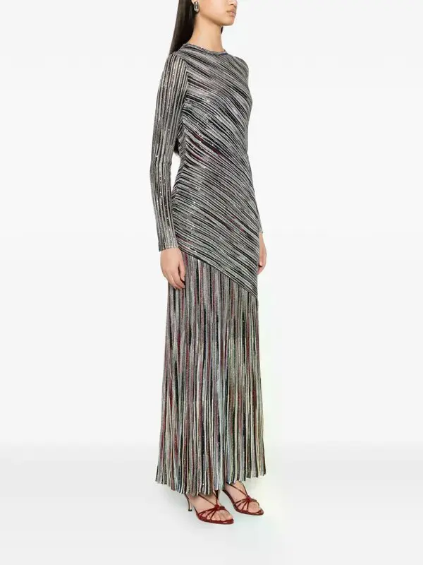 Missoni Sequin-embellished Striped Maxi Dress - Black