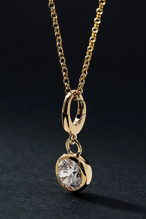 Anthropologie Round Diamond Drop Charm - Gold
