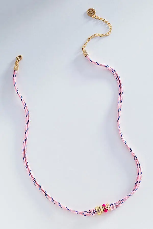 Anthropologie Maeve Corded Donut Necklace - Pink