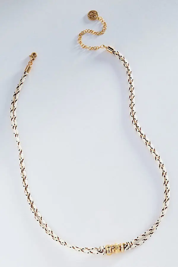 Anthropologie Maeve Corded Donut Necklace - White