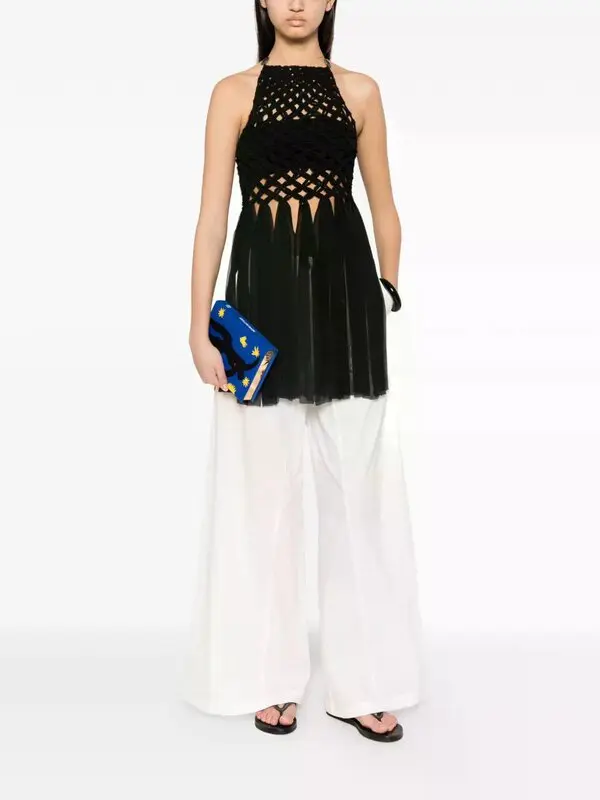Pinko Canelli Embellished-button Wide-leg Trousers