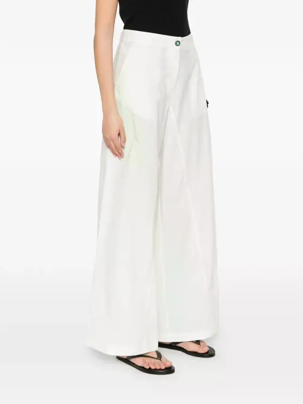 Pinko Canelli Embellished-button Wide-leg Trousers