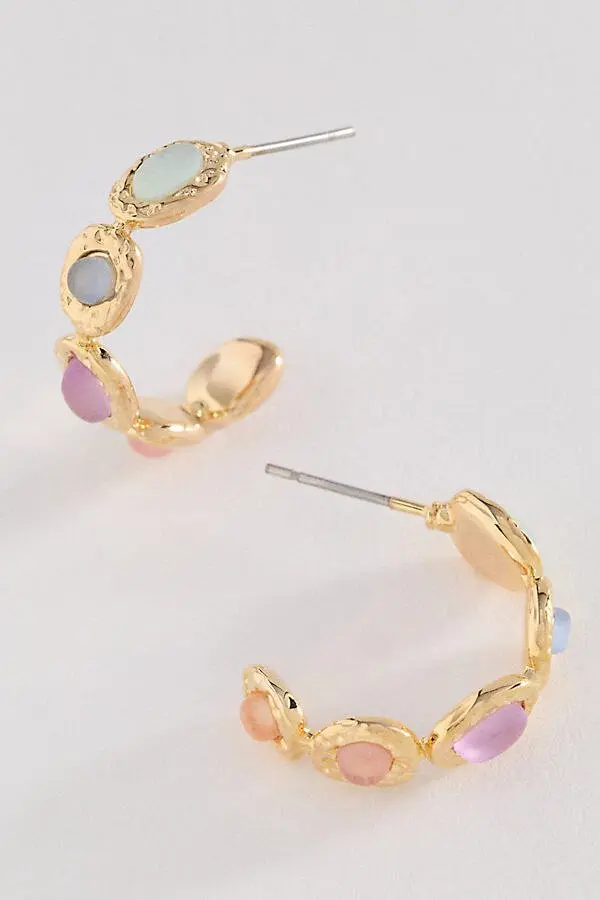 Anthropologie Semi-stone Hoop Earrings - Lilac