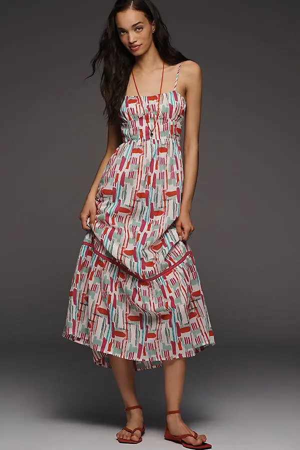 RO'S GARDEN Flynn Cotton Midi Dress