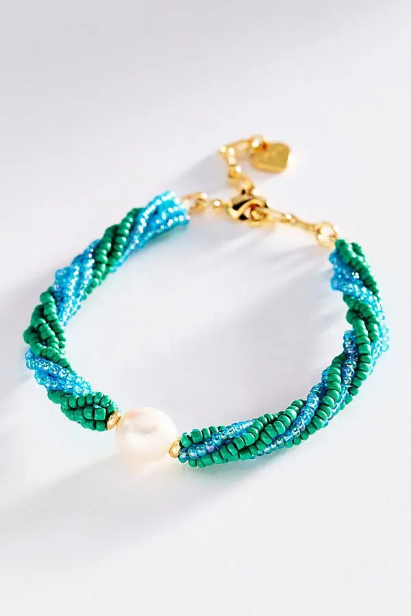 Anthropologie Twisted Bead Bracelet - Turquoise