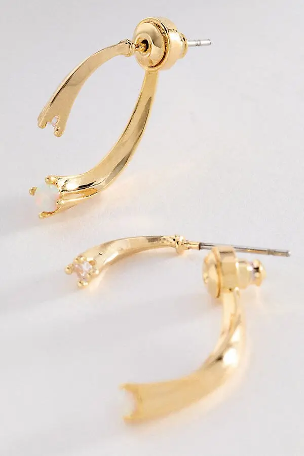 Anthropologie Crystal Front-back Drop Earrings - Opal