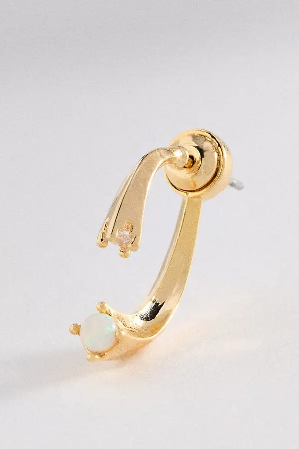 Anthropologie Crystal Front-back Drop Earrings - Opal