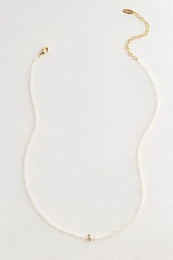 Anthropologie Donut Beaded Necklace - Clear