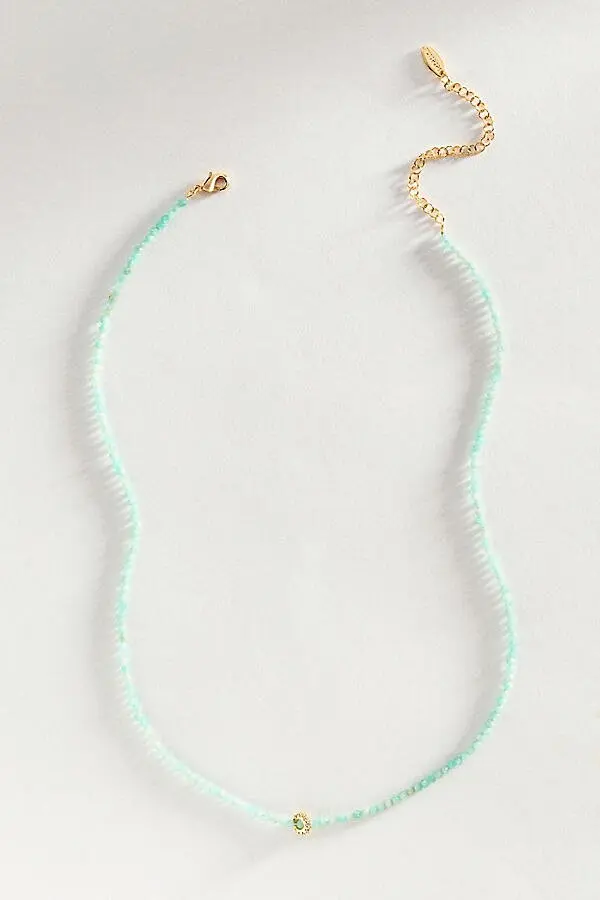 Anthropologie Donut Beaded Necklace - Light Blue