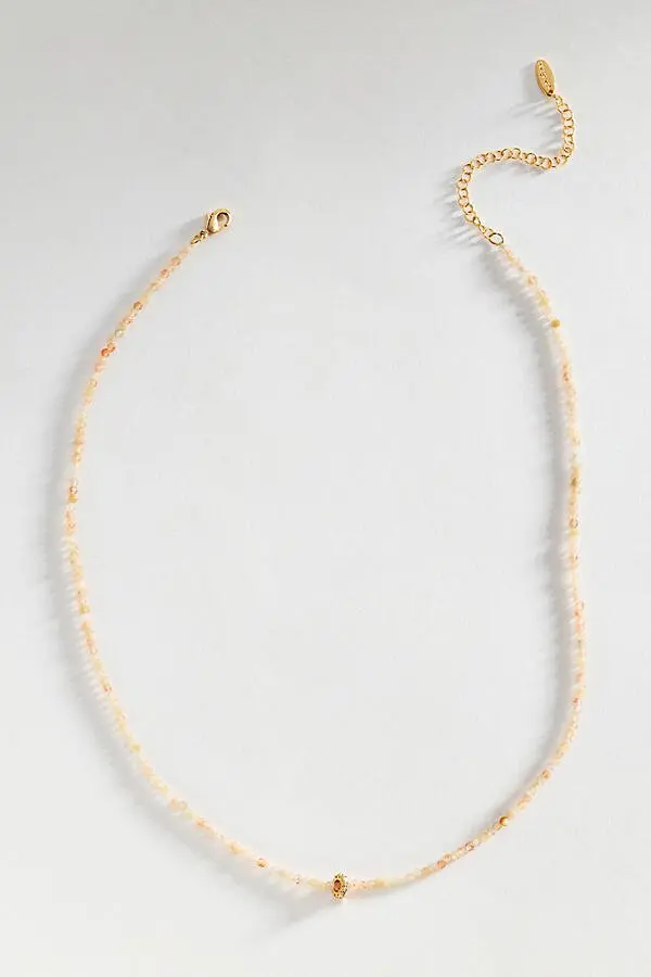 Anthropologie Donut Beaded Necklace - Pink