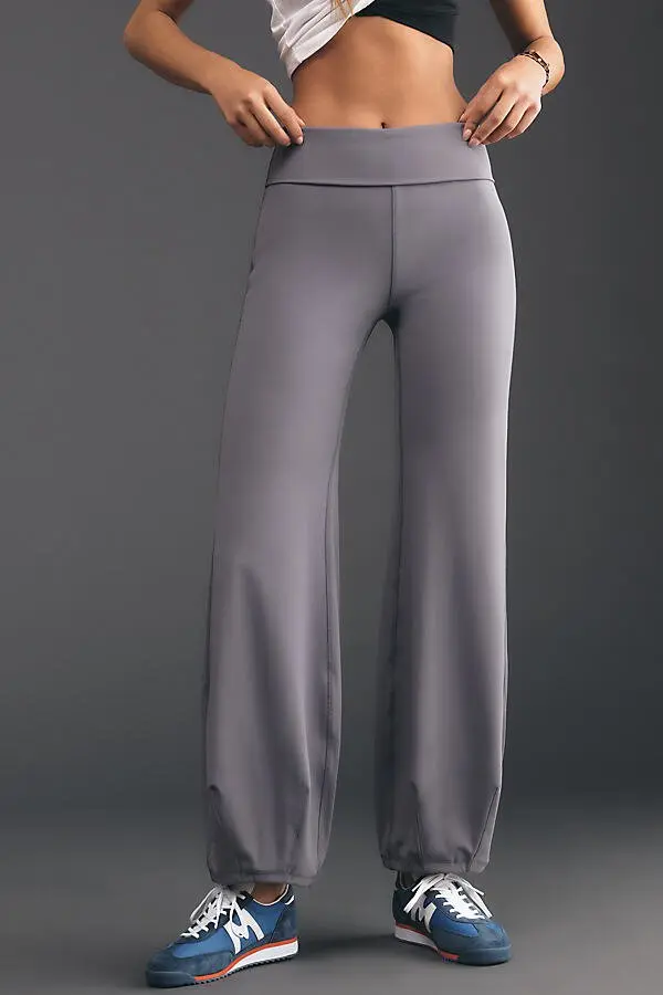 DAILY PRACTICE Foldover Bubble Pants - Plum Kitten