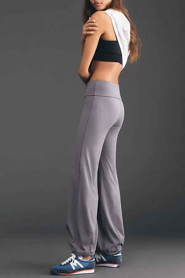 DAILY PRACTICE Foldover Bubble Pants - Plum Kitten