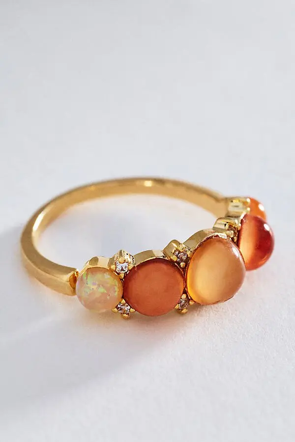 Anthropologie Oval Gem Ring - Orange