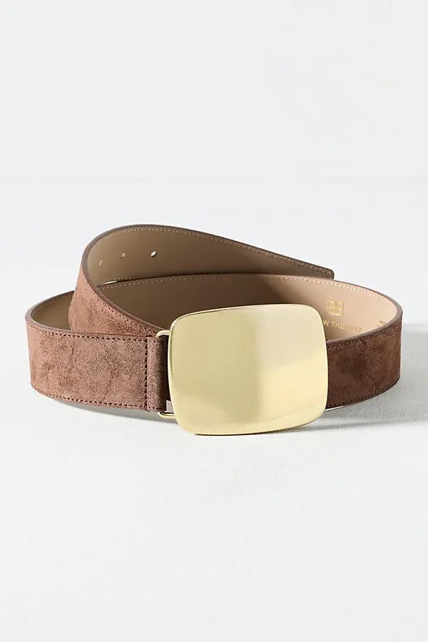 B-low The Belt Leigh Belt - Chocolate Suede/brass