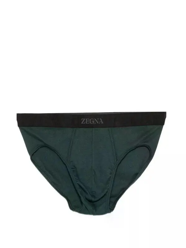 Zegna Logo-waistband Briefs - Green