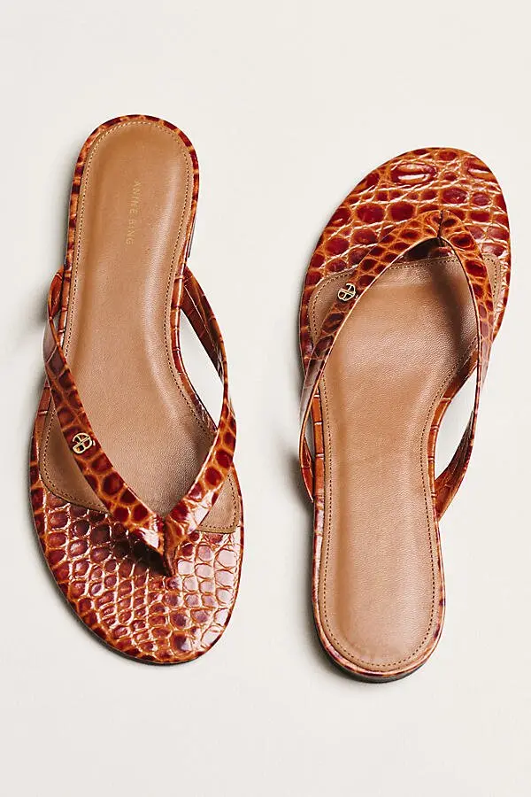 ANINE BING Noelle Thong Sandals - Brown