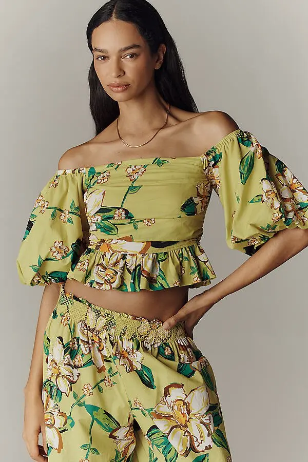 HOPE FOR FLOWERS BY TRACY REESE Cotton Off-shoulder Top - Pear Lilies