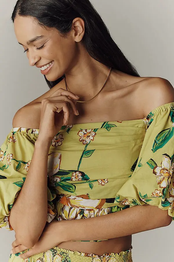 HOPE FOR FLOWERS BY TRACY REESE Organic Cotton Off-shoulder Top