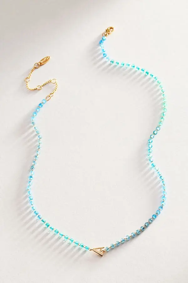 Anthropologie Beaded Initial Necklace - A