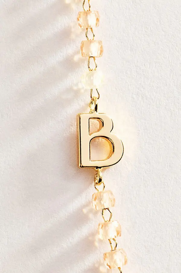 Anthropologie Beaded Initial Necklace - B