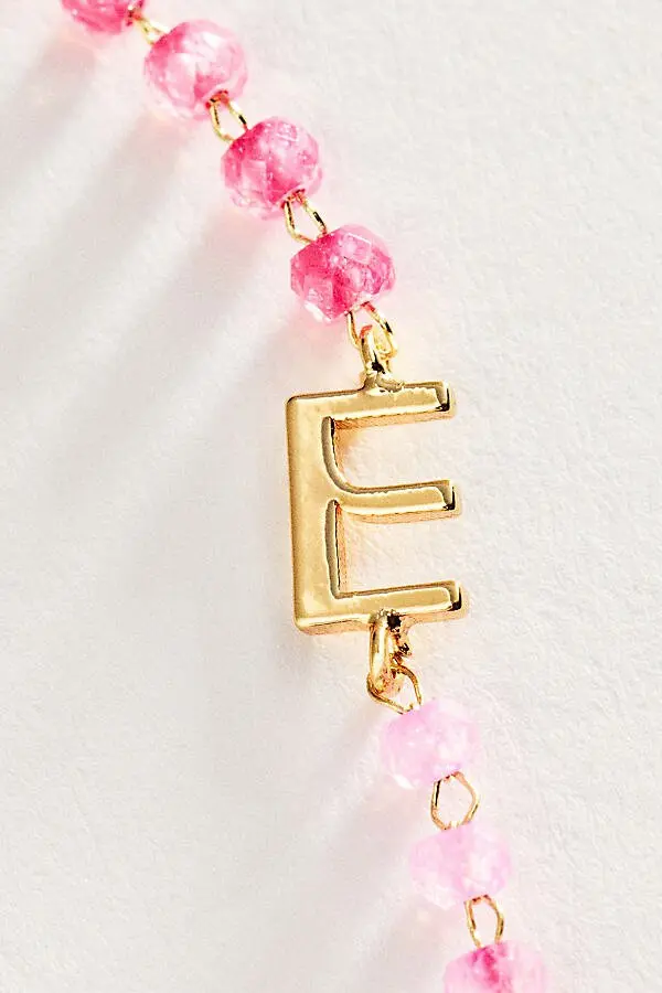 Anthropologie Beaded Initial Necklace - E