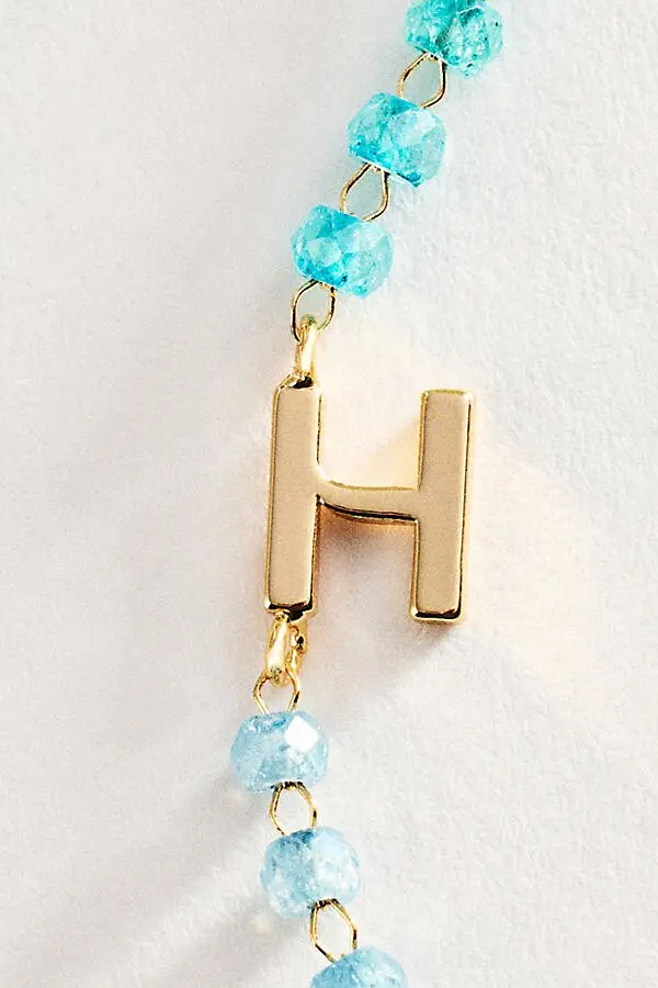 Anthropologie Beaded Initial Necklace - H