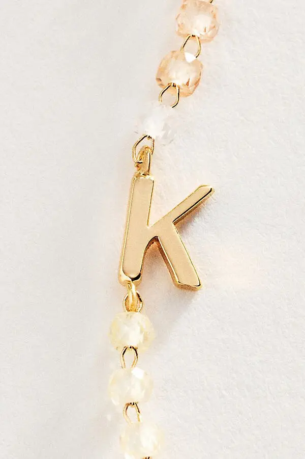 Anthropologie Beaded Initial Necklace - K