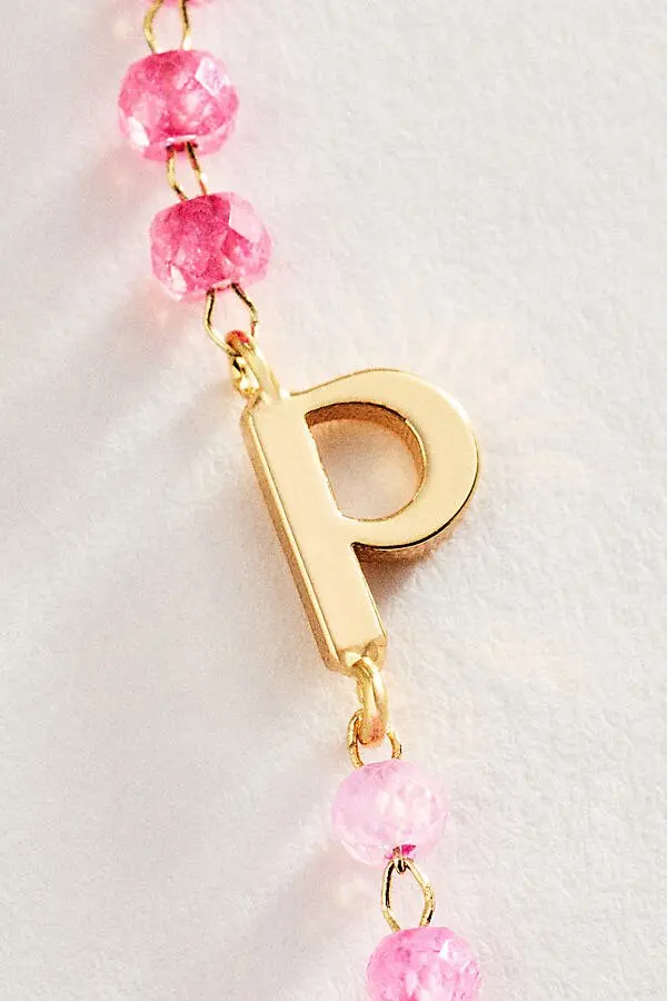 Anthropologie Beaded Initial Necklace - P