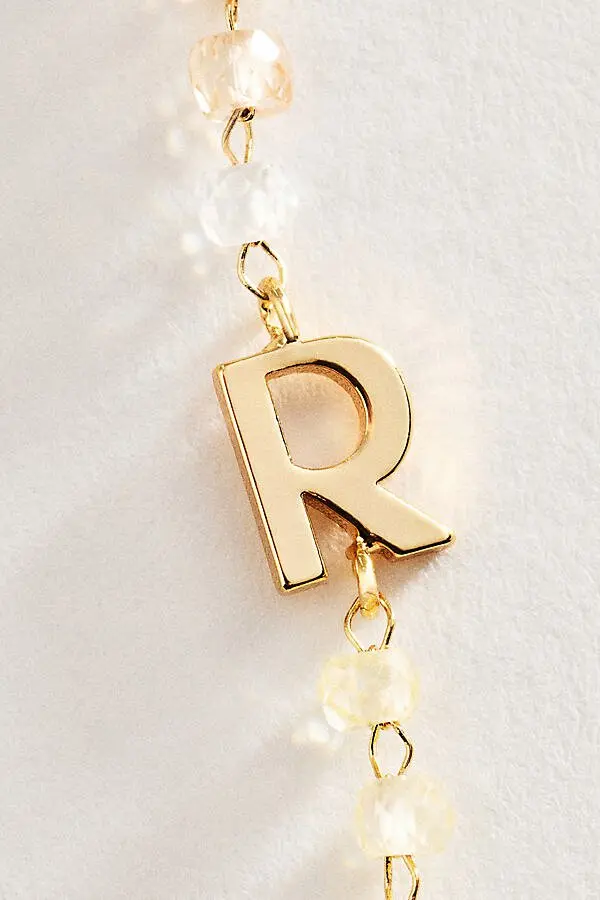 Anthropologie Beaded Initial Necklace - R