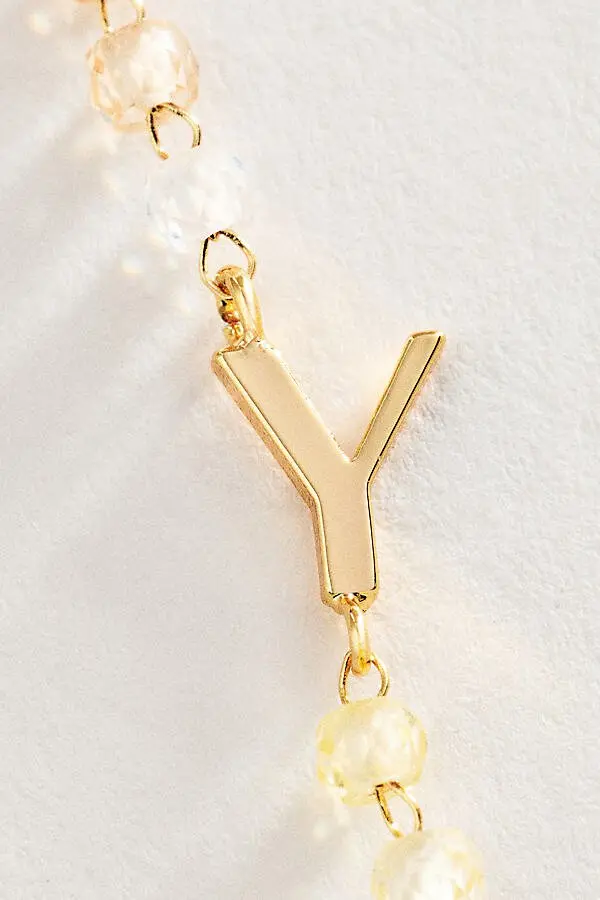Anthropologie Beaded Initial Necklace - Y